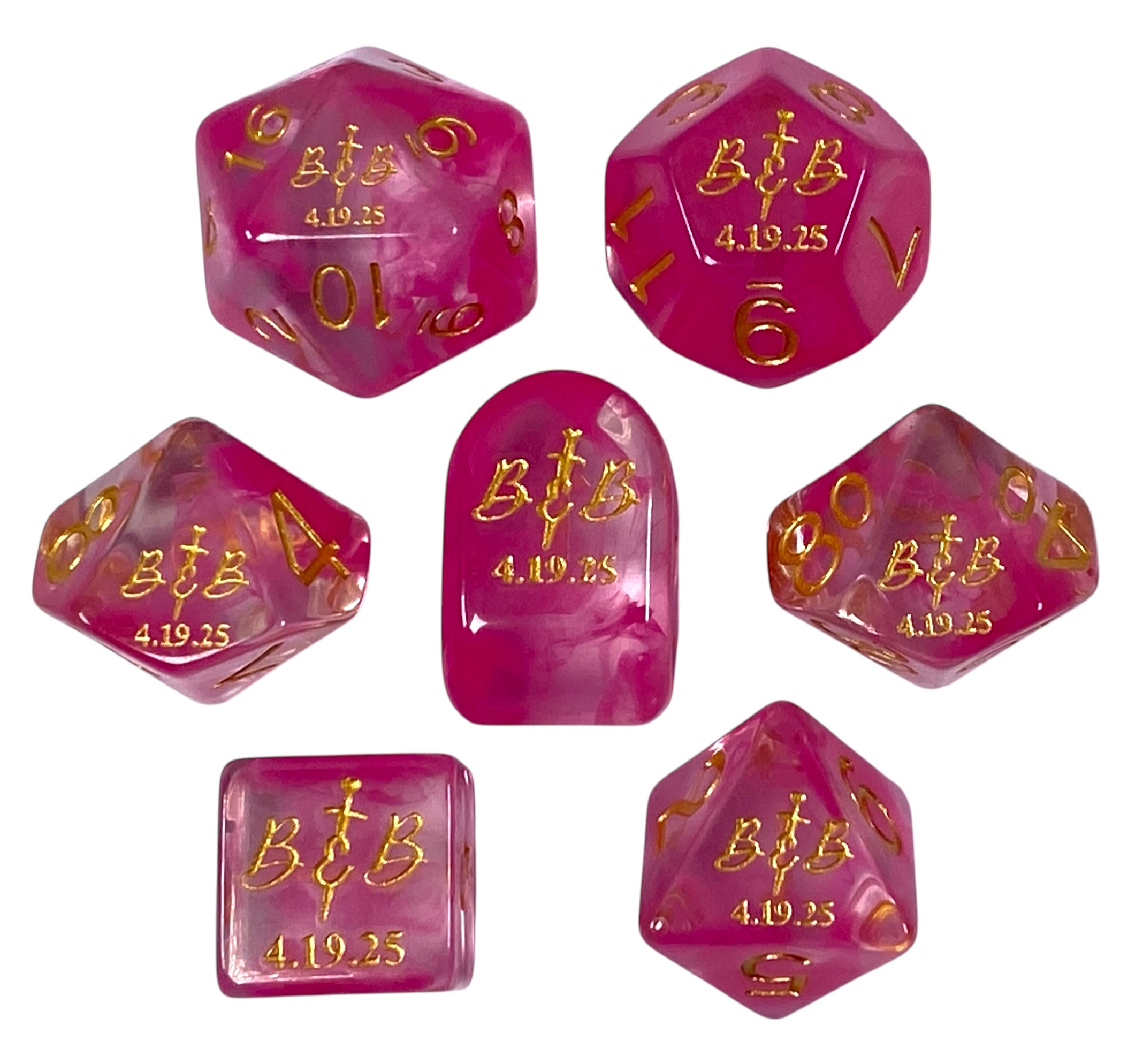 Role 4 Initiative – Beautiful game dice customized with your logo or text.